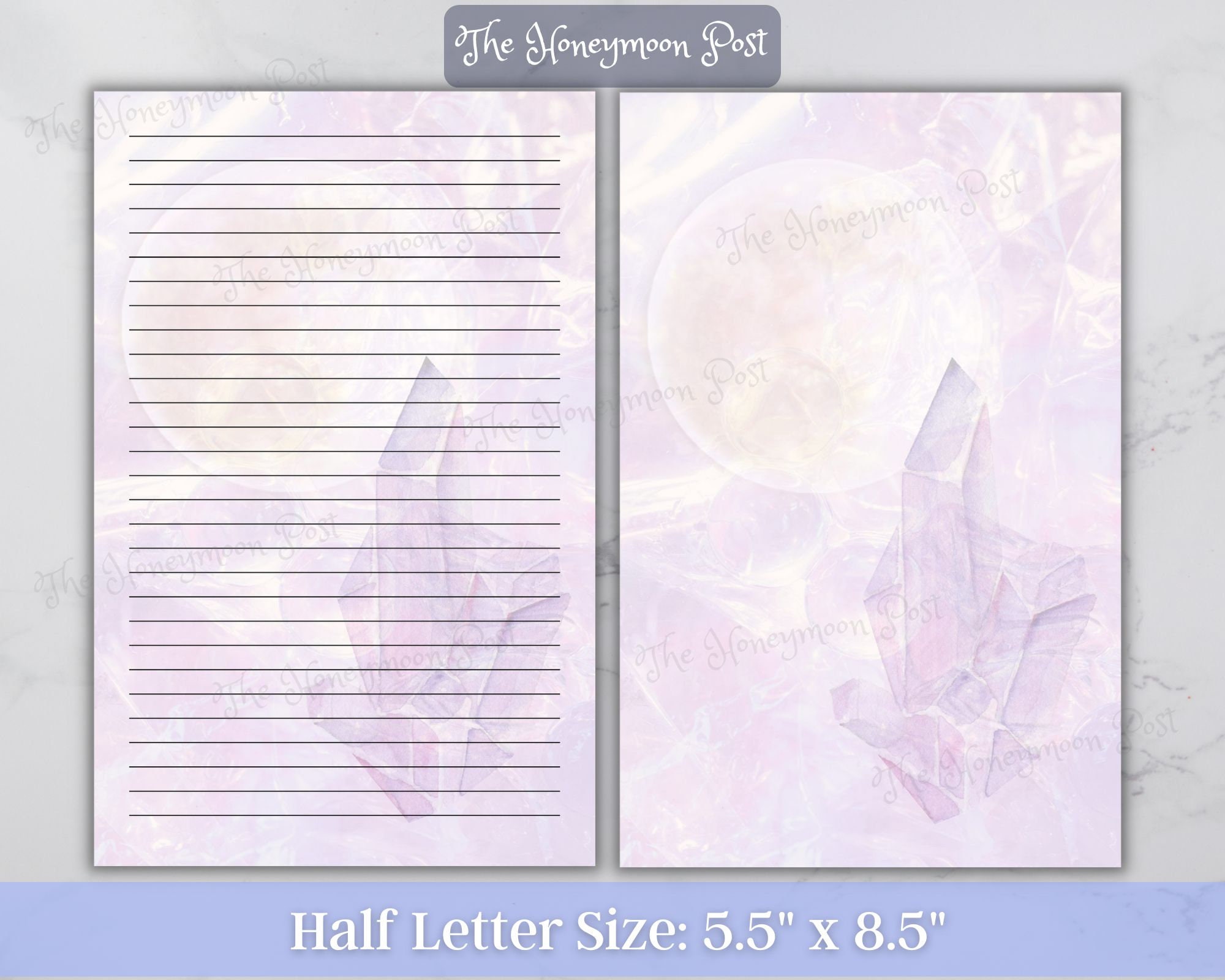 Instant Download Printable Stationery Witchy Paper Pack, Crystal Full ...