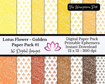 Lotus Flower Printable Paper - Etsy