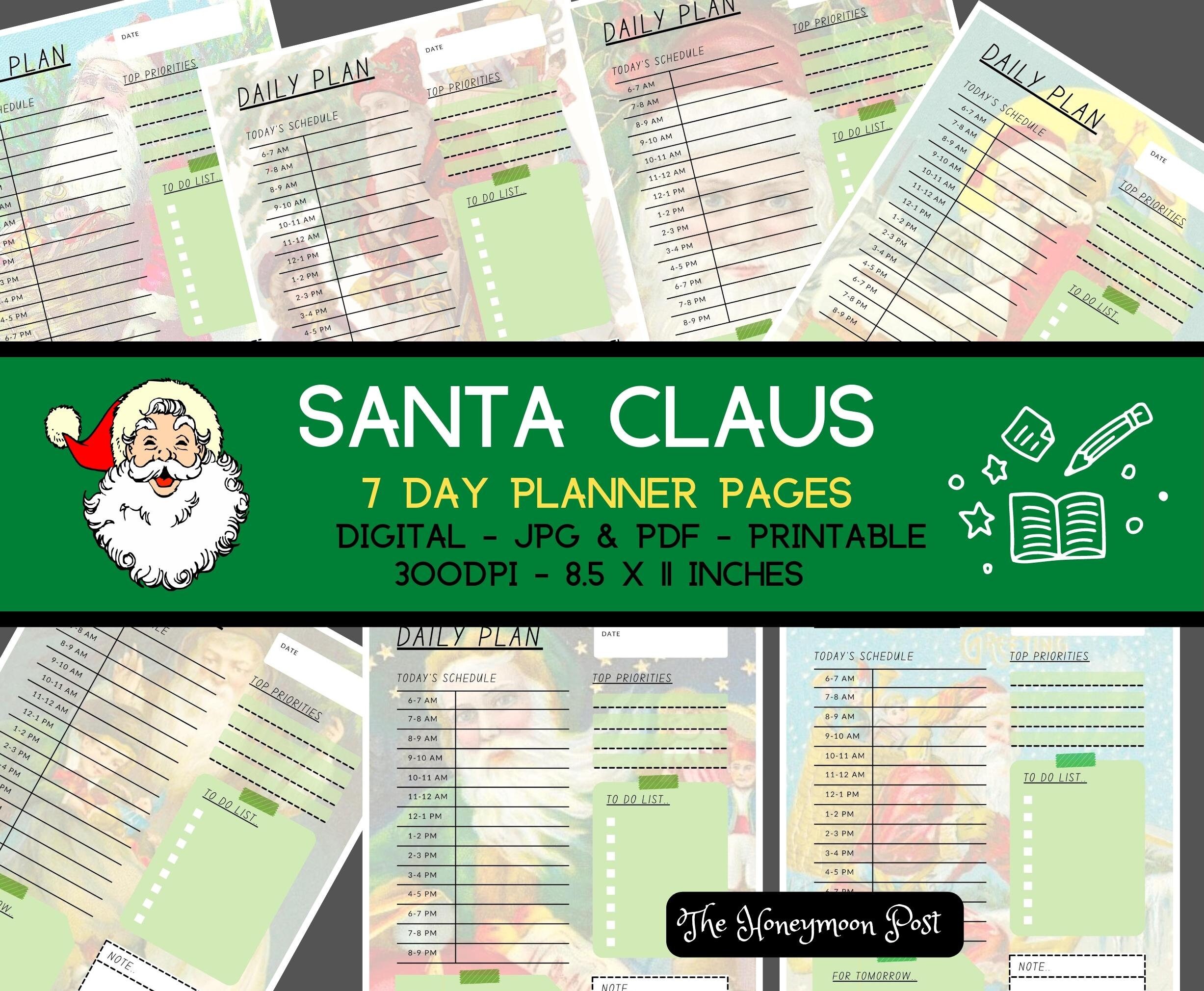 Instant Download Printable Journal Planner Paper Pack Santa - Etsy