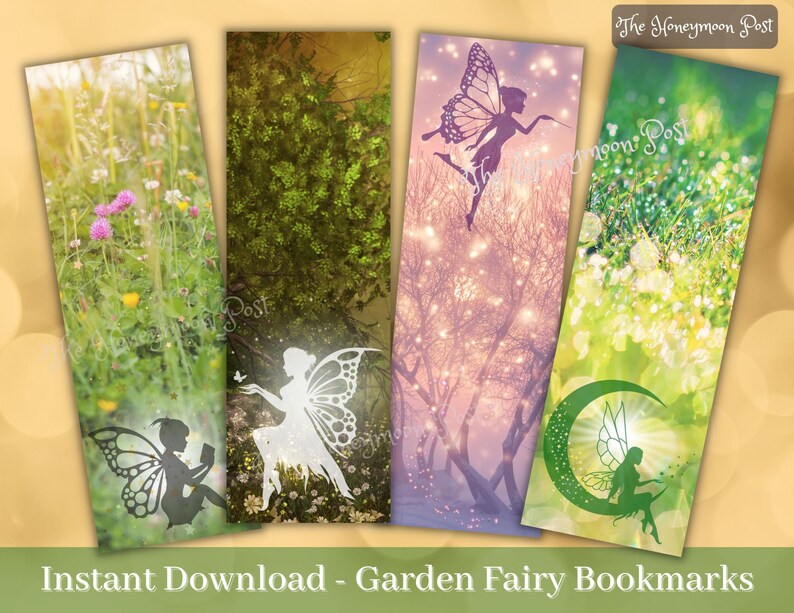 Instant Download Printable Bookmarks, Magical Garden Fairy Bookmarks ...