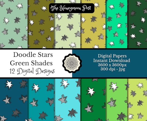 Instant Download Doodle Stars Digital Image Paper Pack 12 - Etsy