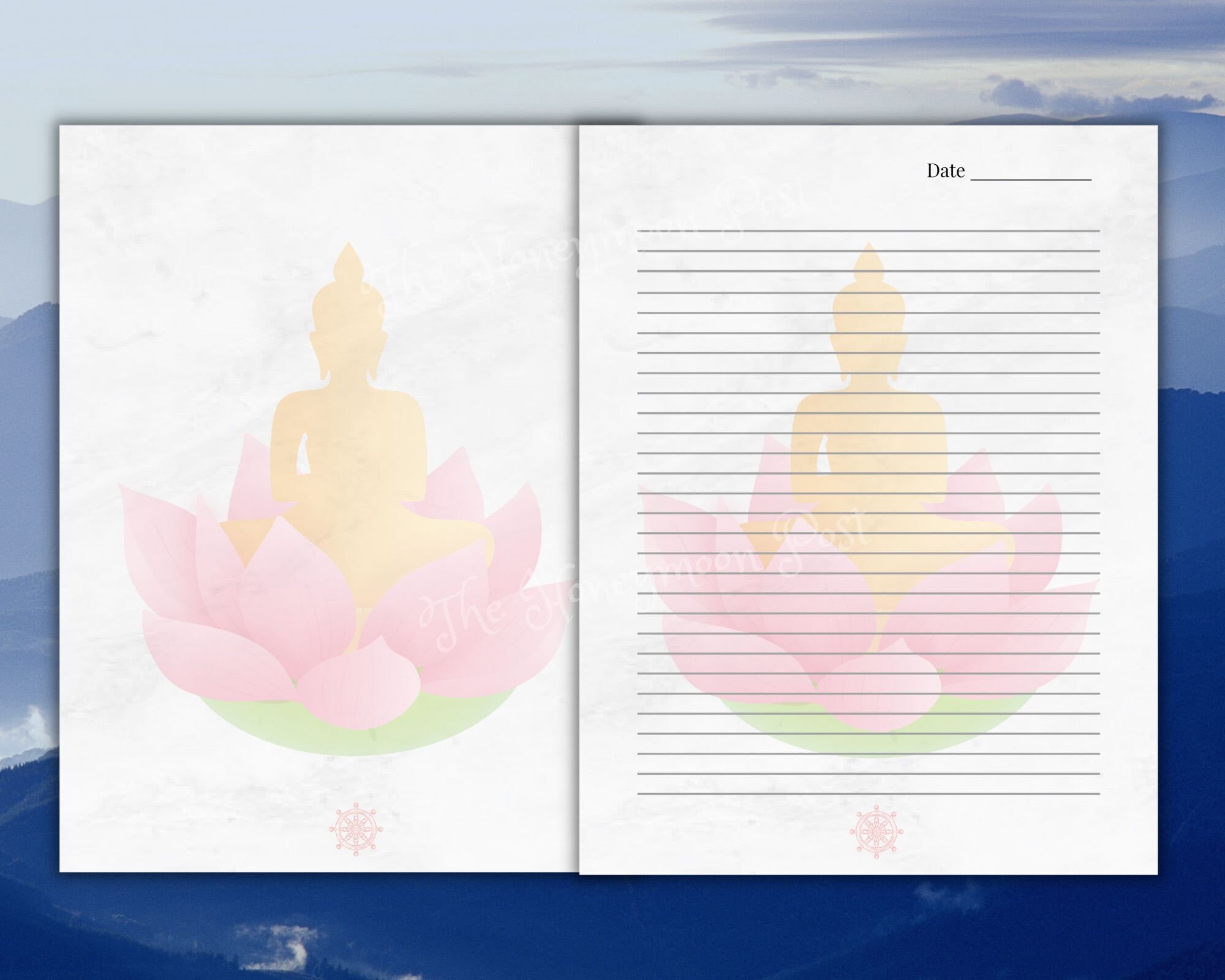 Instant Download Printable Stationery Paper Pack, Daily Meditation ...