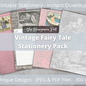 Instant Download Printable Stationery Paper Pack, Fairy Tale Design, A4 ...