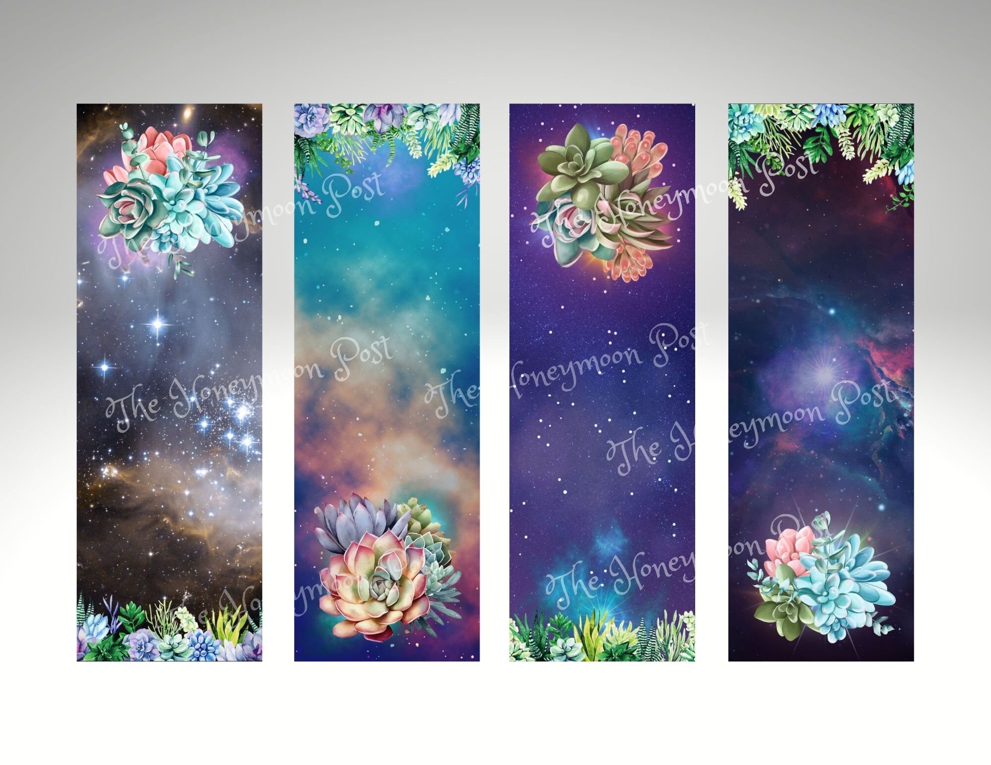 Instant Download Printable Bookmarks, Magical Space Succulents ...