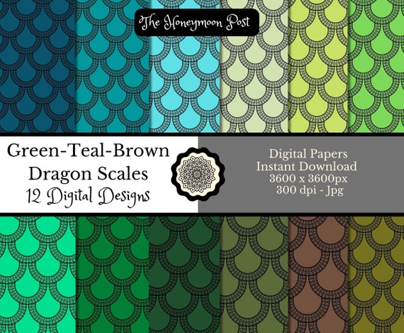 Instant Download Dragon Scales Digital Paper 12 Sheets - Etsy