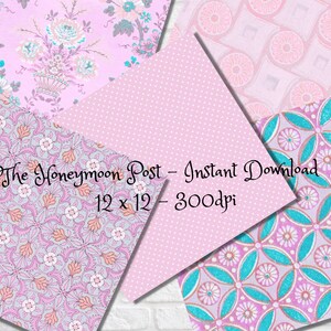 Instant Download, Pink Paper Pack, 20 Vintage Wallpaper Images ...
