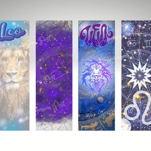 Instant Download Printable Bookmarks, Leo Zodiac Celestial Bookmarks ...