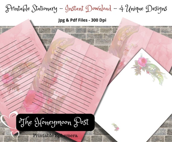 Instant Download Printable Stationary Paper Pack Floral | Etsy