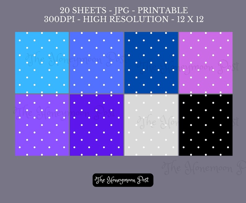 Instant Download, Polka Dot Background Paper Pack, Rainbow Colors ...