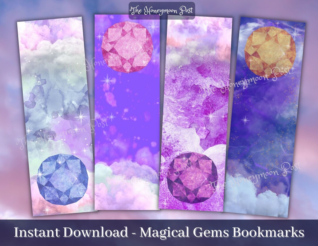 Instant Download Printable Witchy Bookmarks, Magical Gems & Crystals ...