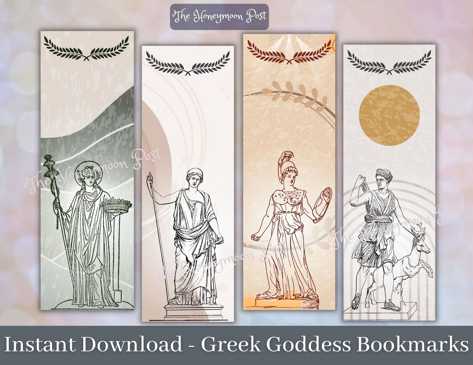 Instant Download Printable Ancient Greek Goddesses Bookmarks, Witchy ...