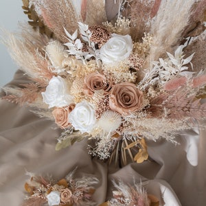 Beige Classic Wedding Bouquet / Eternal Rose Preserved Flower Bridal ...