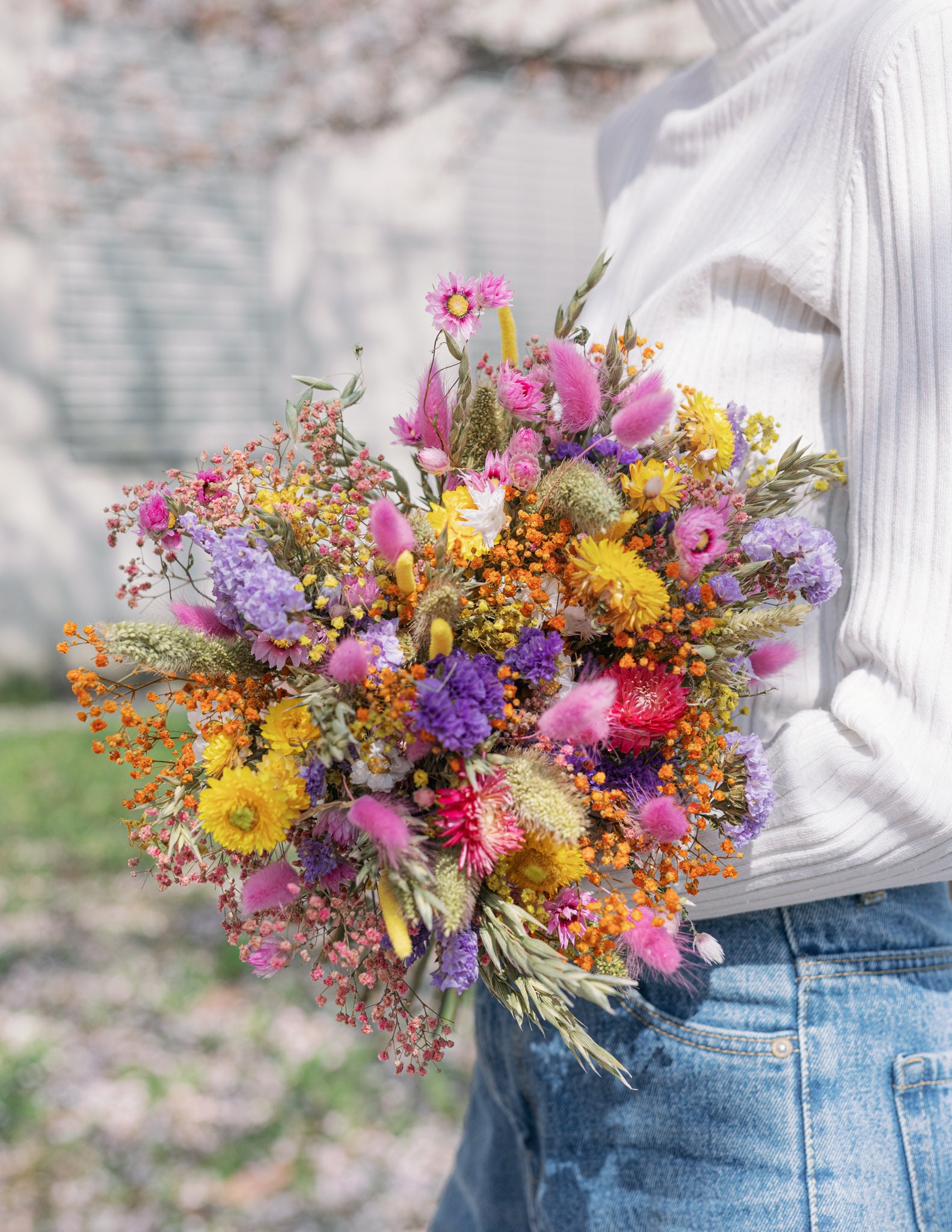 Dried Flower Bouquet With Dried and Stabilized Natural - Etsy