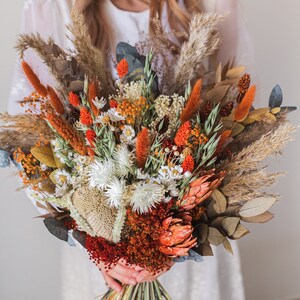 Boho Dried Flower Bouquet / Terracotta Boho Wedding Bouquet / Rust ...