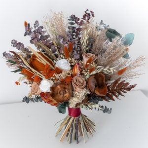 Boho Rust Natural Dried Flower Bouquet / Terracotta Boho Wedding ...