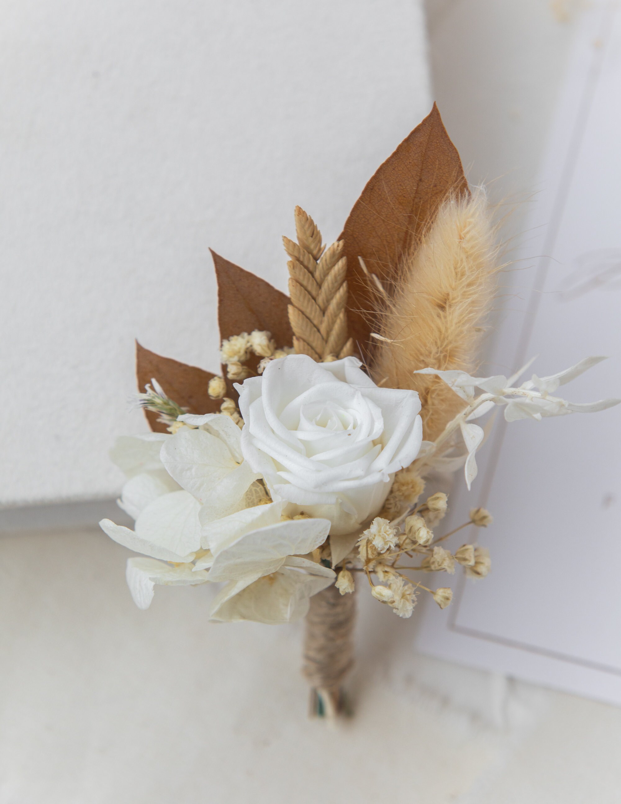Rustic Wedding Boutonniere for Groom With Real Rose Boho - Etsy
