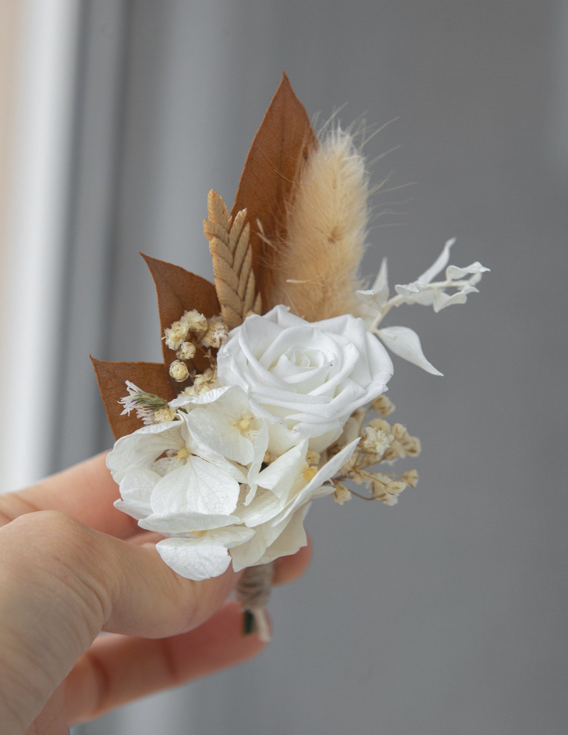 Rustic Wedding Boutonniere for Groom With Real Rose Boho - Etsy