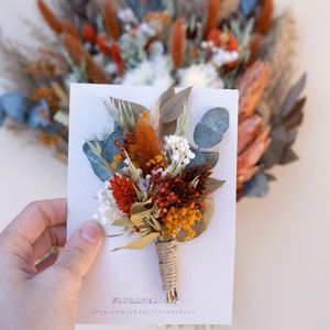Boho Dried Flower Bouquet / Terracotta Boho Wedding Bouquet / Rust ...