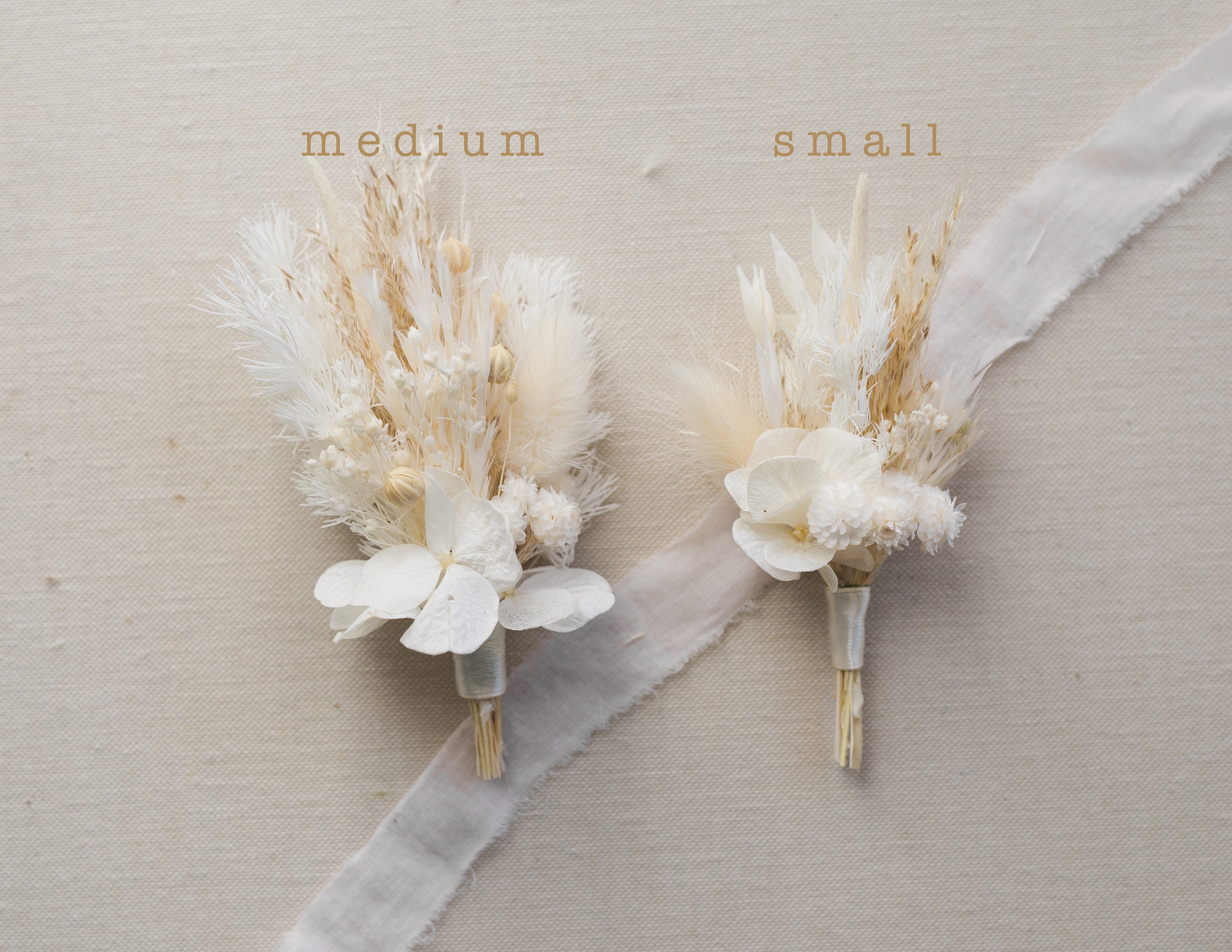 Luxury Ivory Wedding Boutonniere for Groom, Boho Dried Flowers Wedding ...