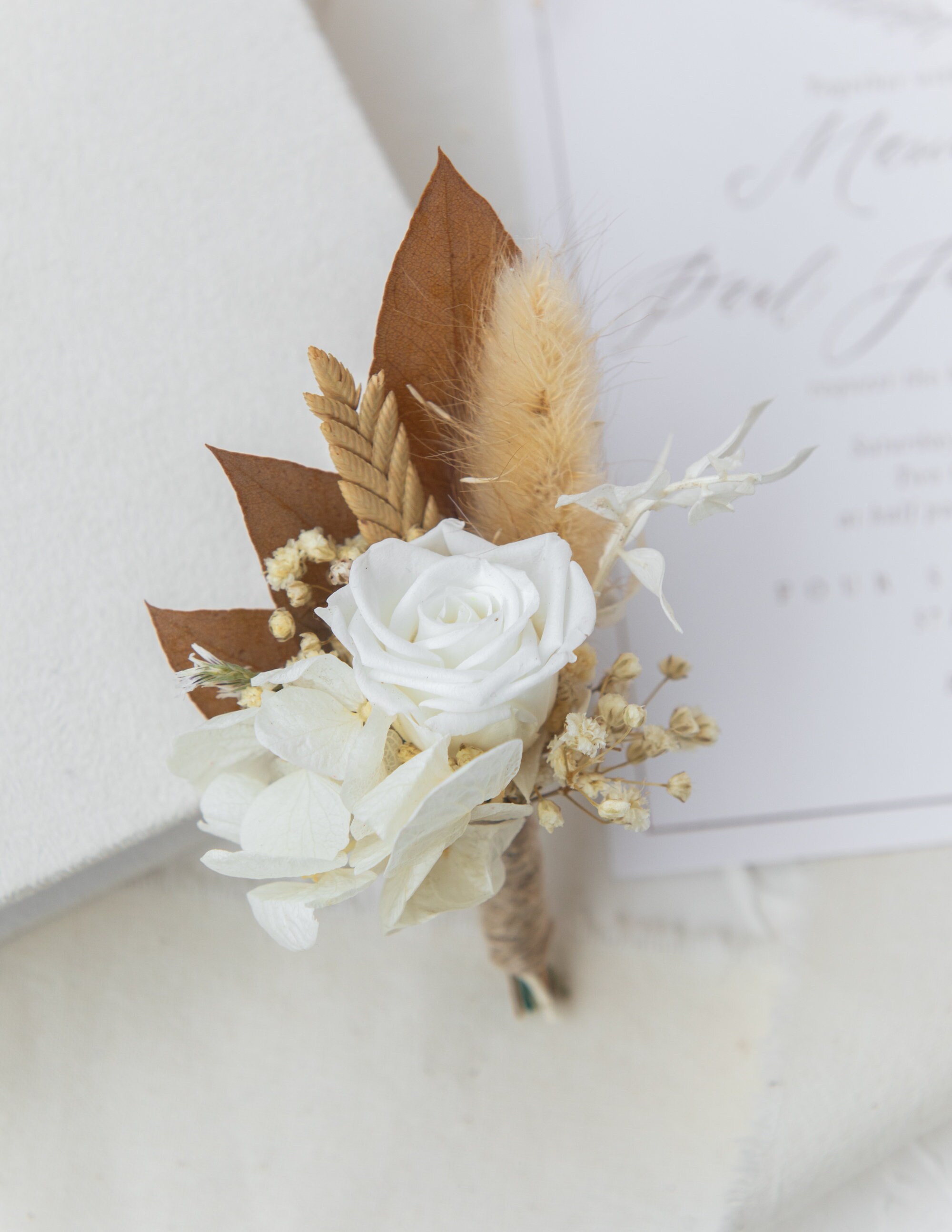 Rustic Wedding Boutonniere for Groom With Real Rose Boho - Etsy