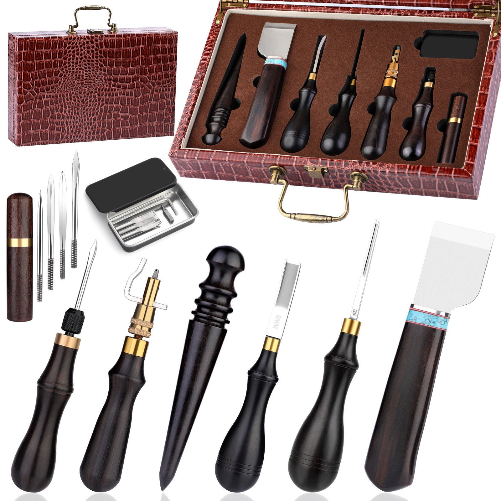 Gift Box Leather Tool Set Hand Sewn Leather Leather Goods Hand DIY Set ...