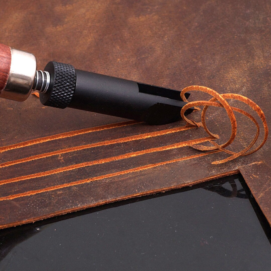 DIY Leather V Type Push Wood Handle Durable Grooving Device Groover ...