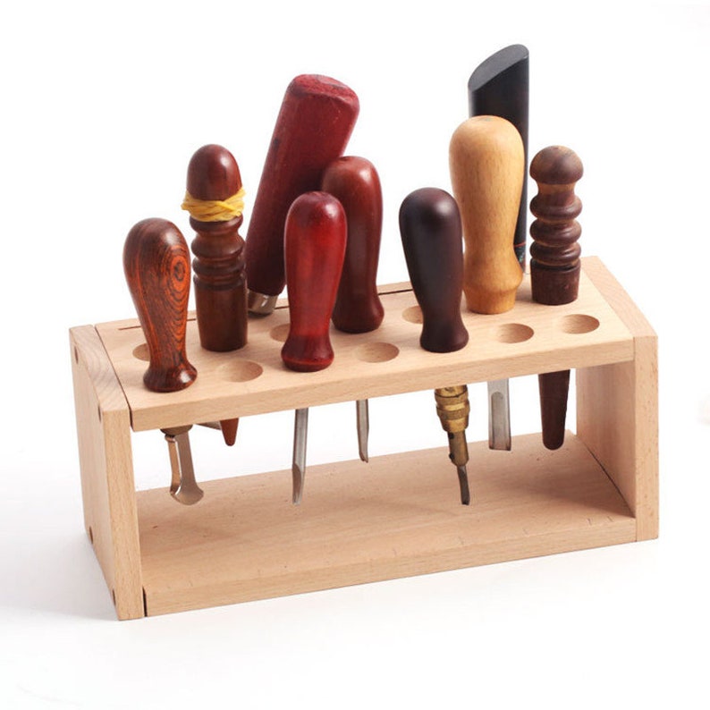 1 Set Stand Rack Tool Stamp Stand Beech Rack Leather Holder - Etsy