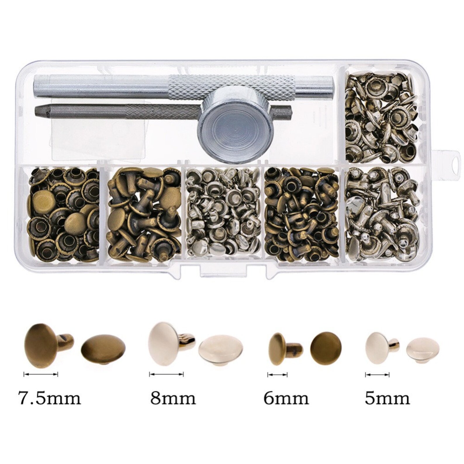 120PCS Leather Rivets Single Cap Rivets Tubular Metal Studs - Etsy