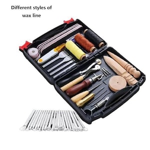 59 Pcs/set Leather Craft Hand Tools Kit for Hand Sewing Stitching ...