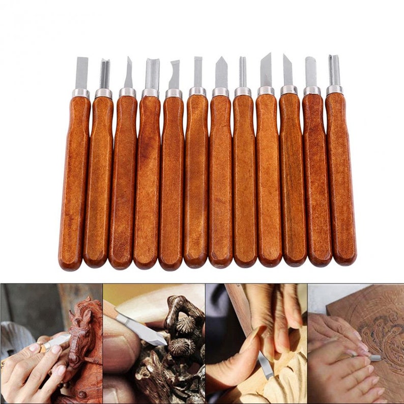 12pcs Wood Carving Chisels Tools Wood Carving for Woodworking Engraving ...