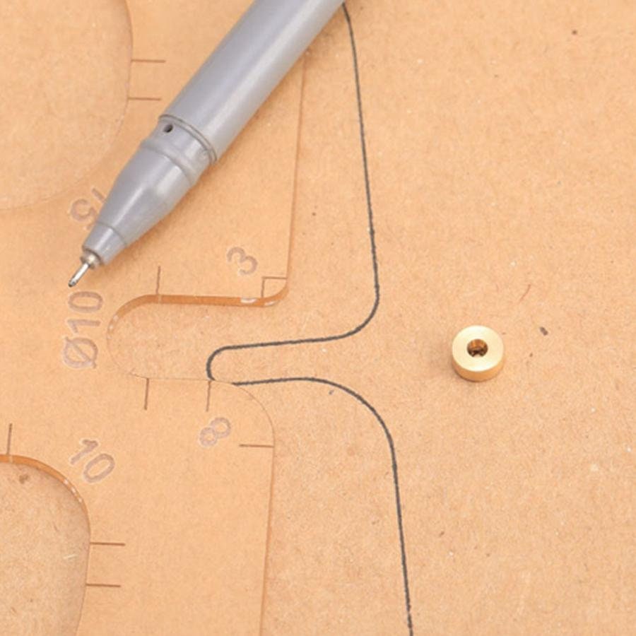 Leather Craft Tool 6pcs Leather Brass Space Set DIY Round Line Marking ...