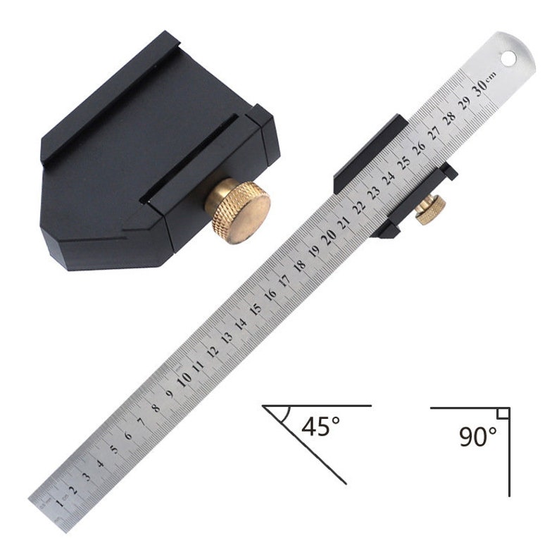 Brass Ruler Locating Block Leather Marking Locator Angle Scriber ...