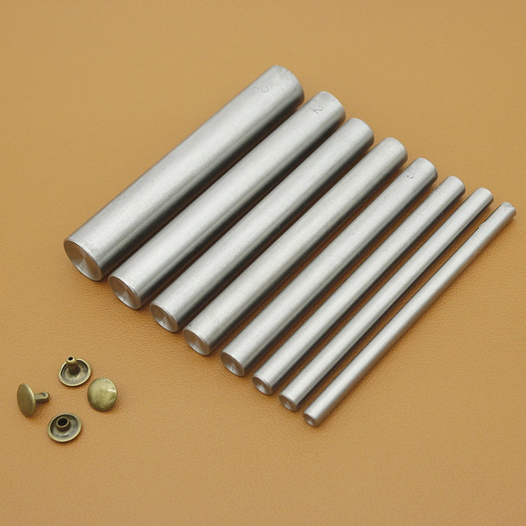 A Set 1-15mm Double Rivet Punch Leather Craft Blunt Plane Mushrooms ...