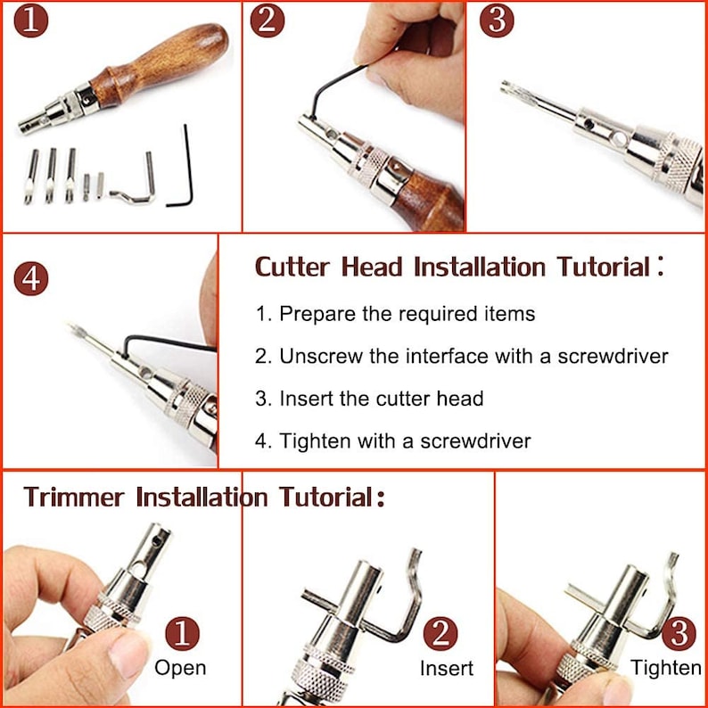 7pcs Adjustable Stitching Groover and Creasing Edge Beveler, 7 in 1 ...