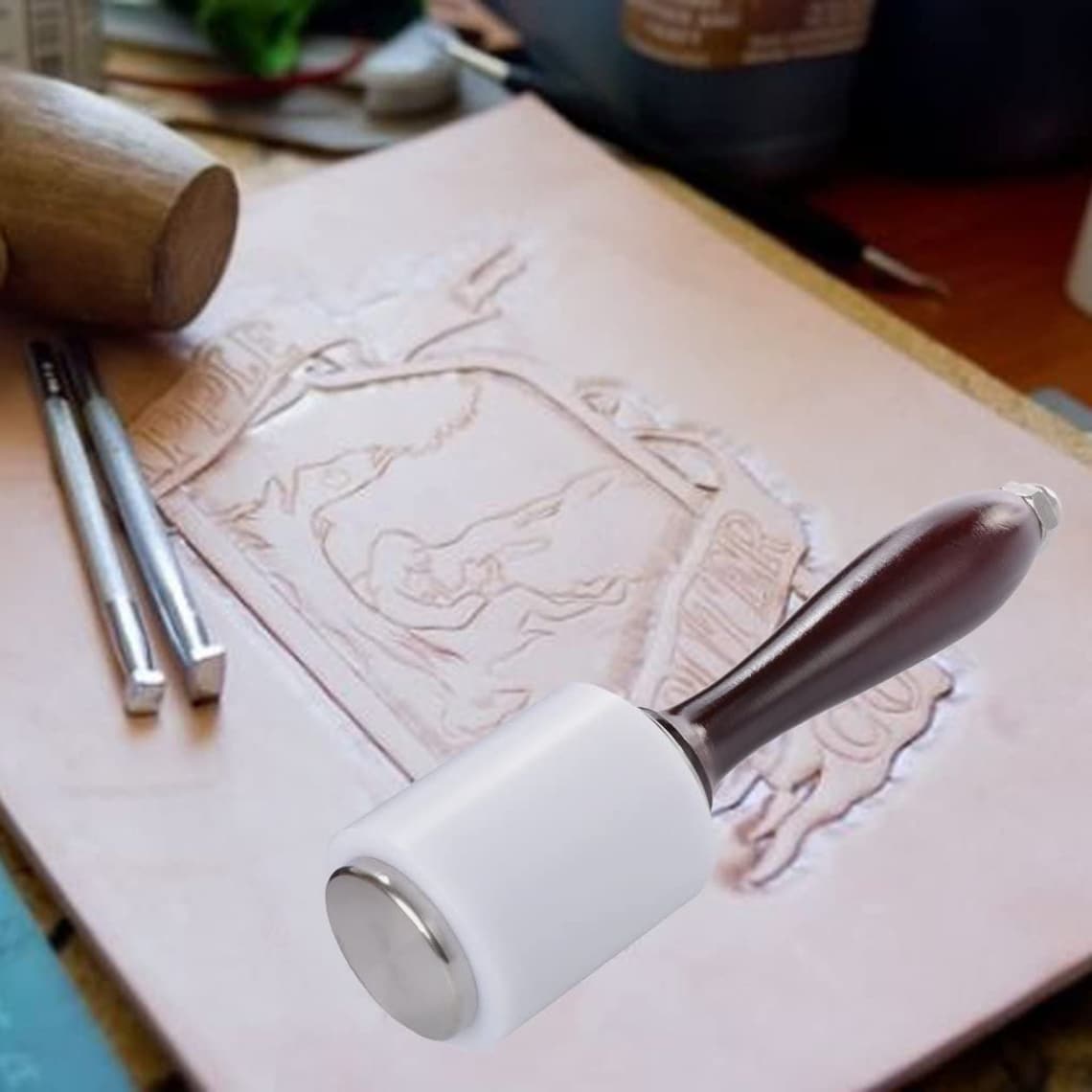 Leathercraft Carving Hammer for Stamping Sew Leather Cowhide - Etsy