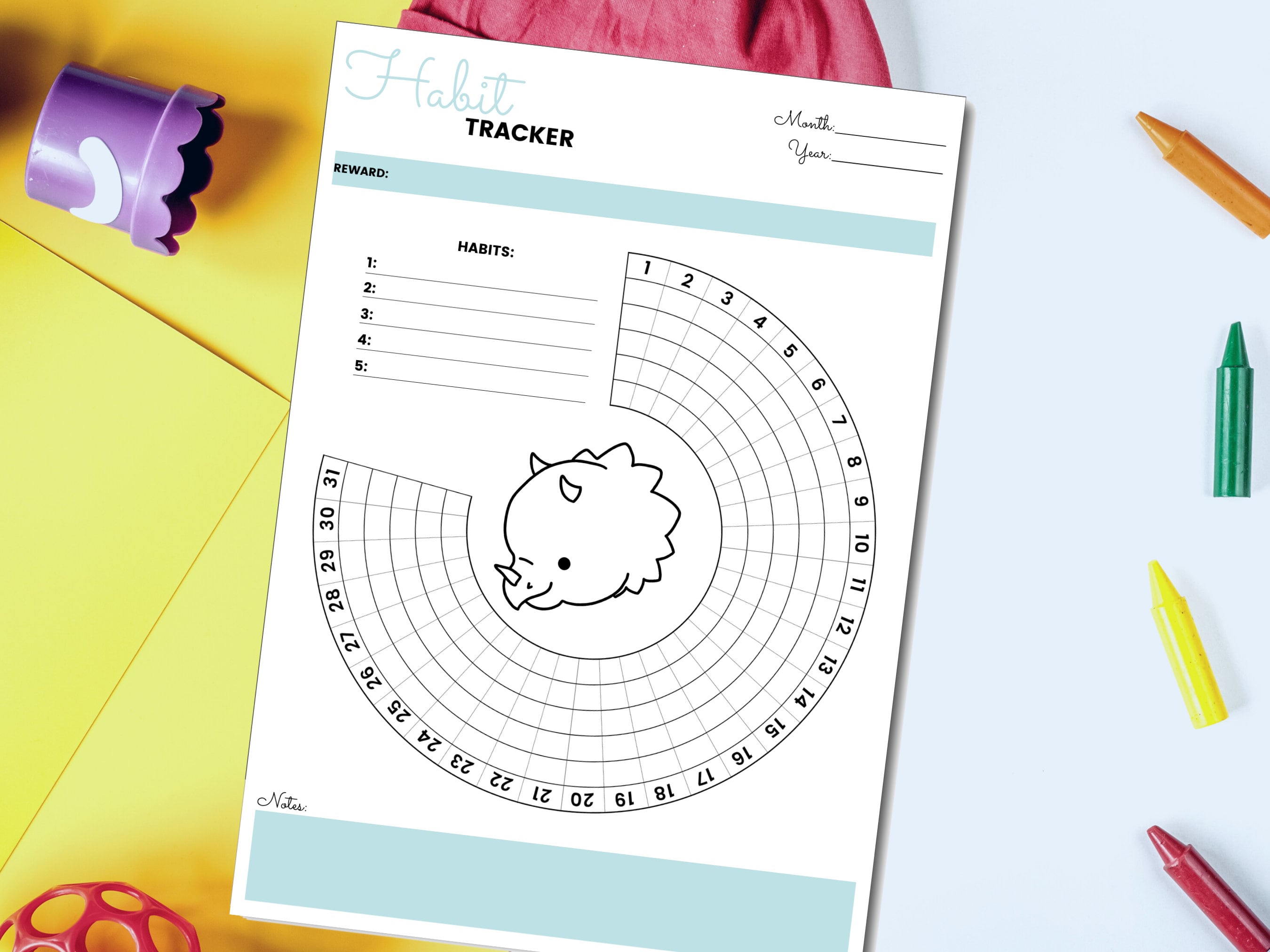 PRINTABLE HABIT TRACKER | Kids Habit Tracker | Undated | Dinosaur ...