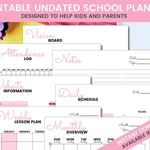 PRINTABLE HOMESCHOOL PLANNER | Undated | Lesson Planner | Remote ...