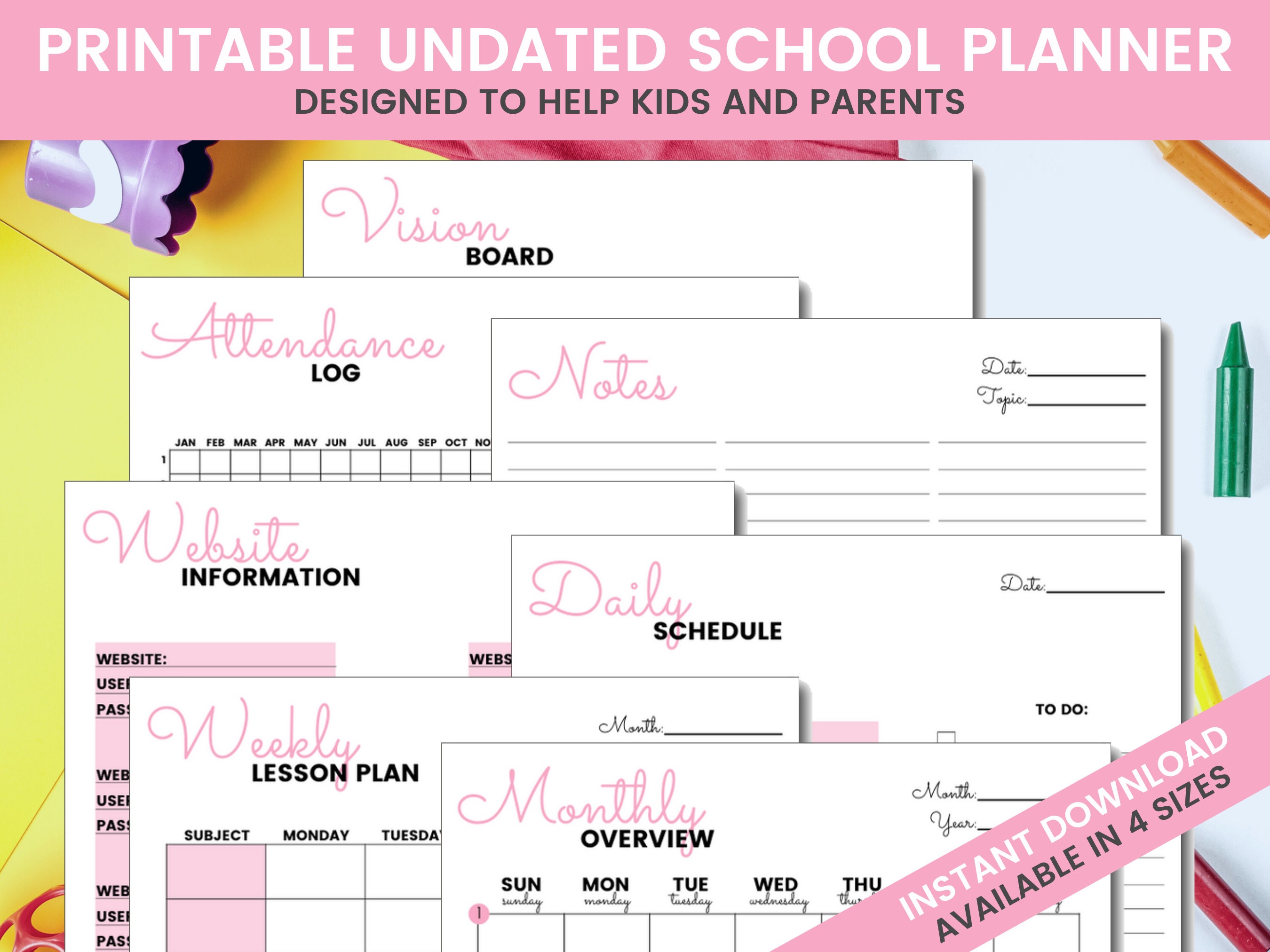 PRINTABLE HOMESCHOOL PLANNER | Undated | Lesson Planner | Remote ...