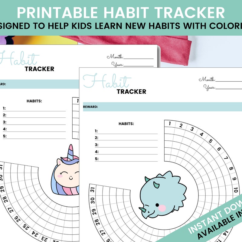 Habit Tracker Coloring - Etsy