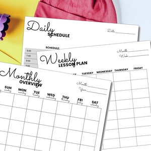 PRINTABLE HOMESCHOOL PLANNER Undated Lesson Planner Remote Learning ...