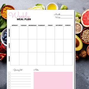 PRINTABLE MEAL PLANNER | Undated | Menu Planing | Kitchen Inventory ...