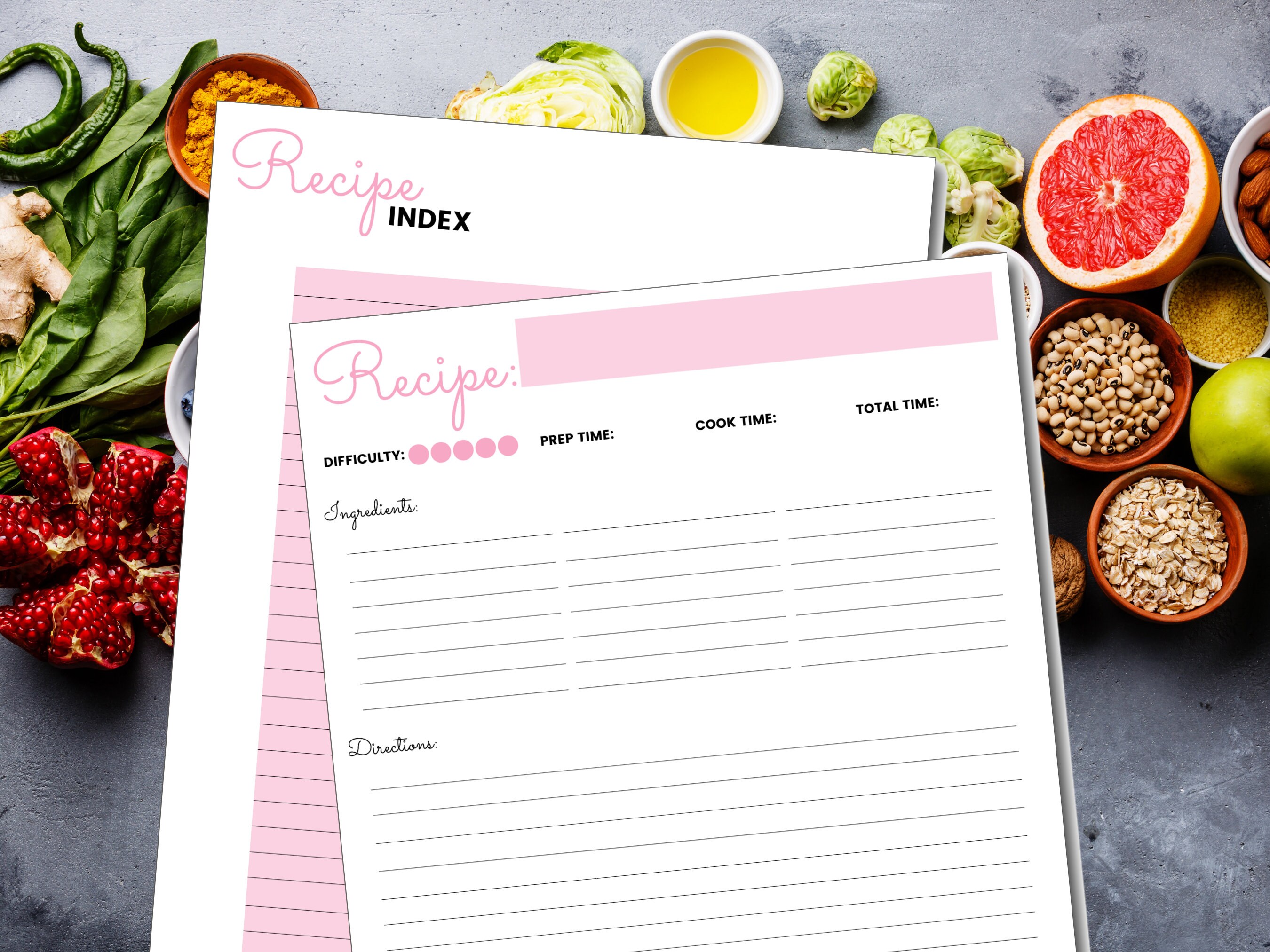 PRINTABLE MEAL PLANNER Undated Menu Planing Kitchen Inventory Grocery ...