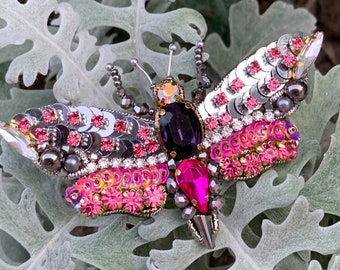 Crystal Moth Badge - Etsy