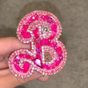 Handmade Barbje Font Brooch Pin Glass Beaded B Letter Broach Barb Logo ...