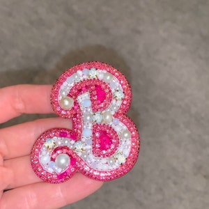 Handmade Barbje Font Brooch Pin Glass Beaded B Letter Broach Barb Logo ...