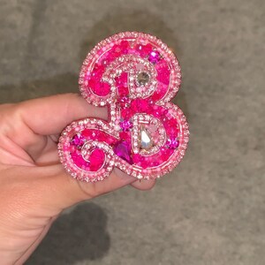 Handmade Barbje Font Brooch Pin Glass Beaded B Letter Broach Barb Logo ...