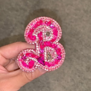 Handmade Barbje Font Brooch Pin Glass Beaded B Letter Broach Barb Logo ...