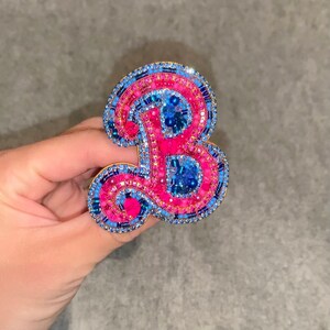 Handmade Barbje Font Brooch Pin Glass Beaded B Letter Broach Barb Logo ...
