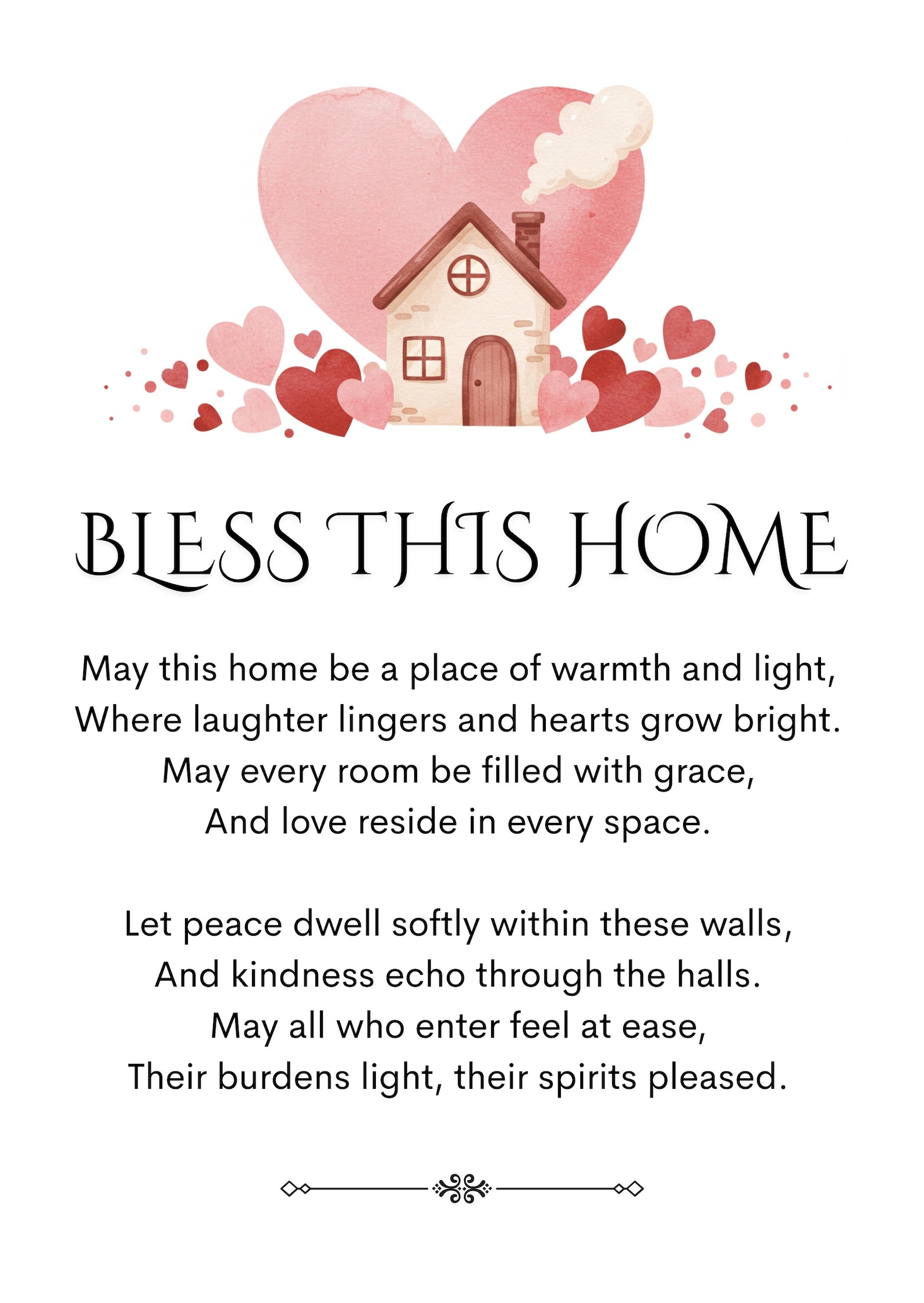 Home Blessing/spiritual Art/protection Prayer/housewarming Gift/house ...