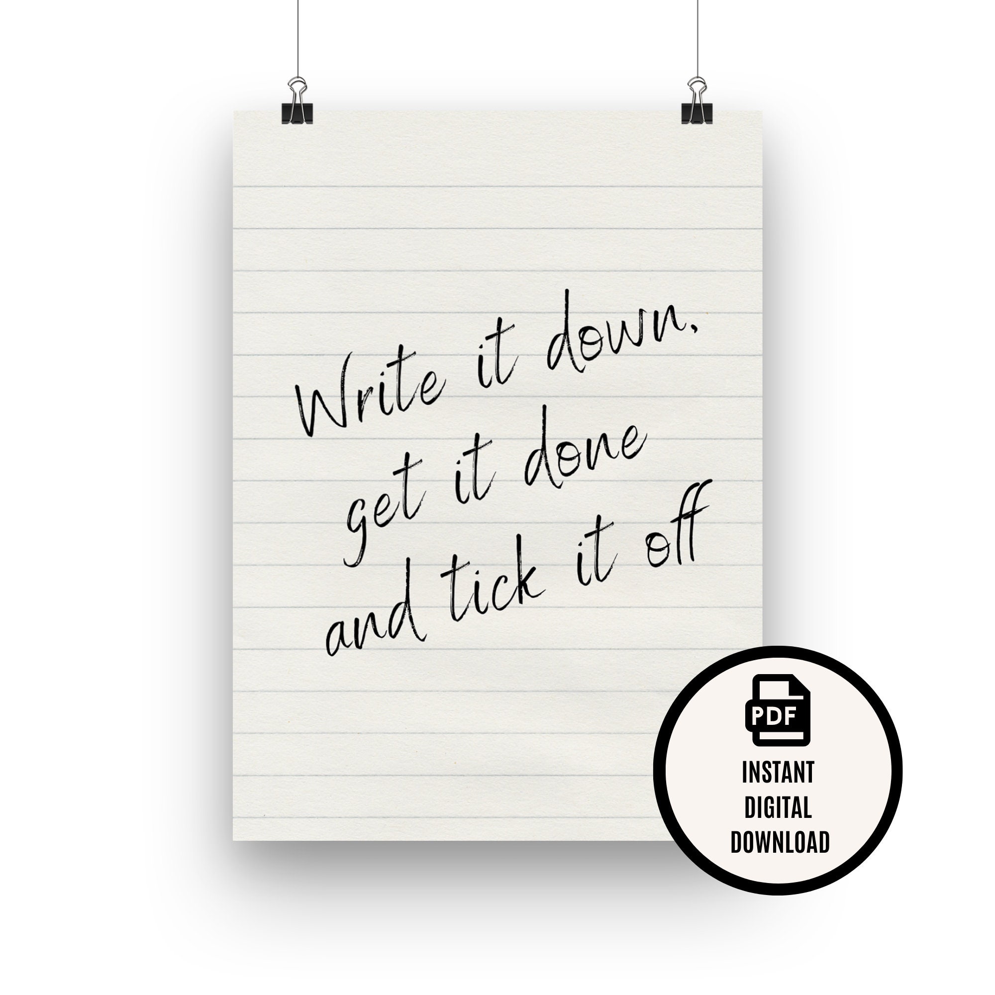 Printable Check List / Chore List / Write It Down / Home Organisation ...